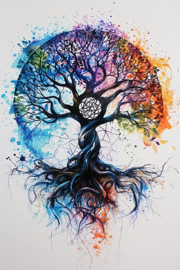 90 Unique Tree of Life Tattoo Stencil Designs & Their Meanings ...