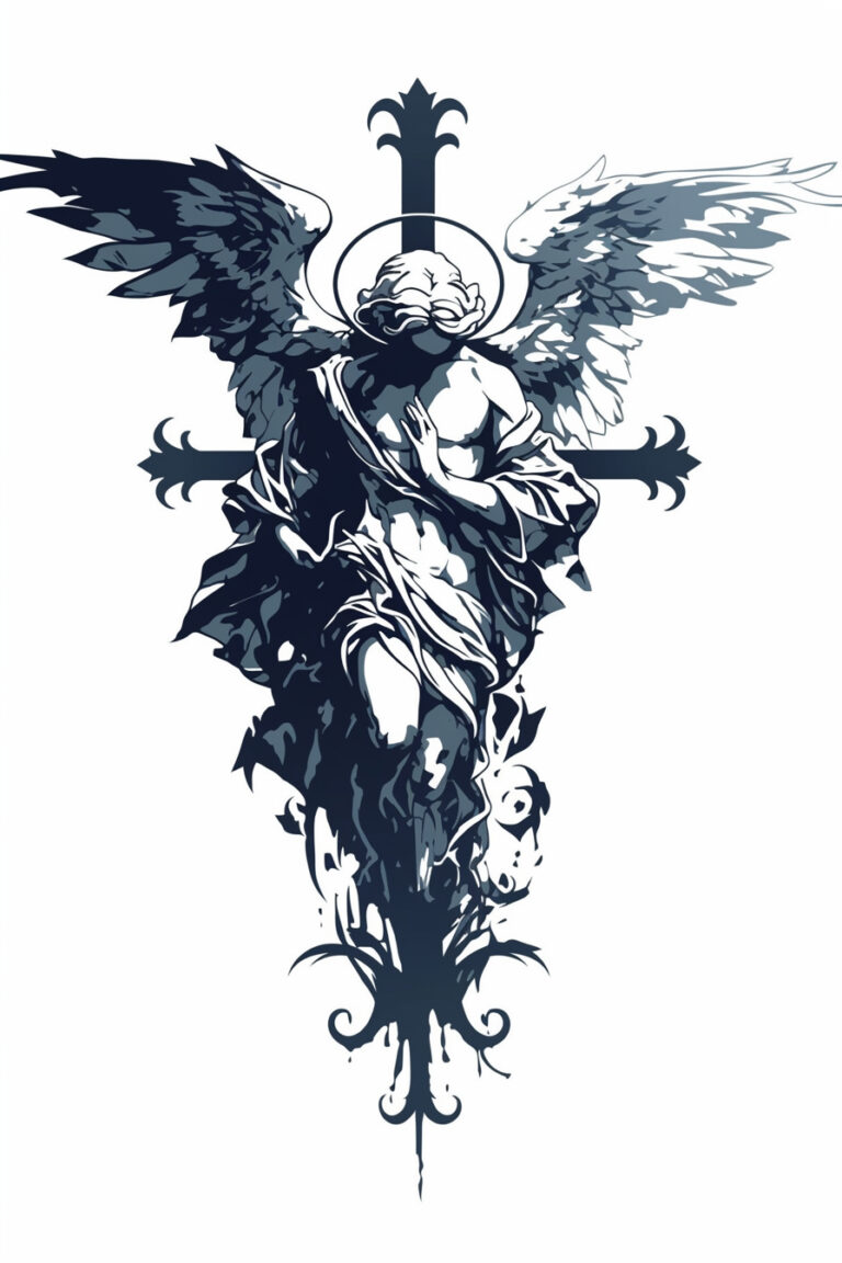 86 Unique Angel Tattoo Stencil Designs For a Timeless & Divine Look ...
