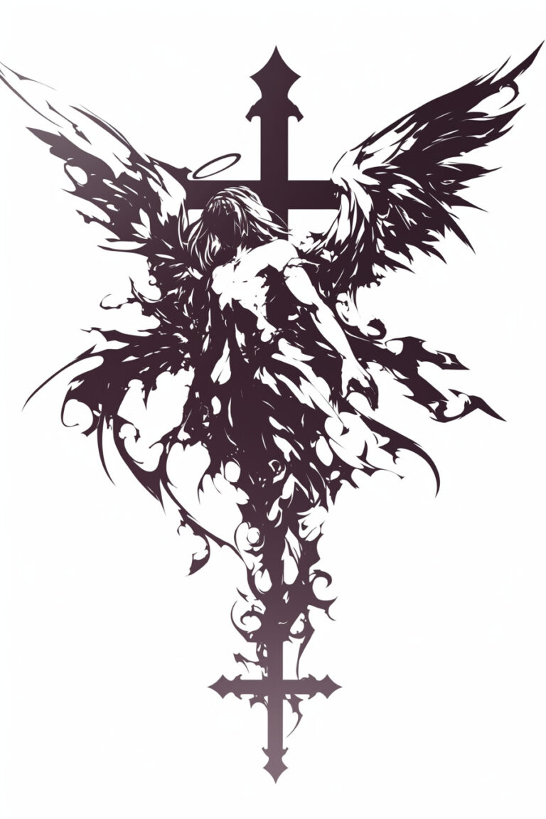 86 Unique Angel Tattoo Stencil Designs For a Timeless & Divine Look ...