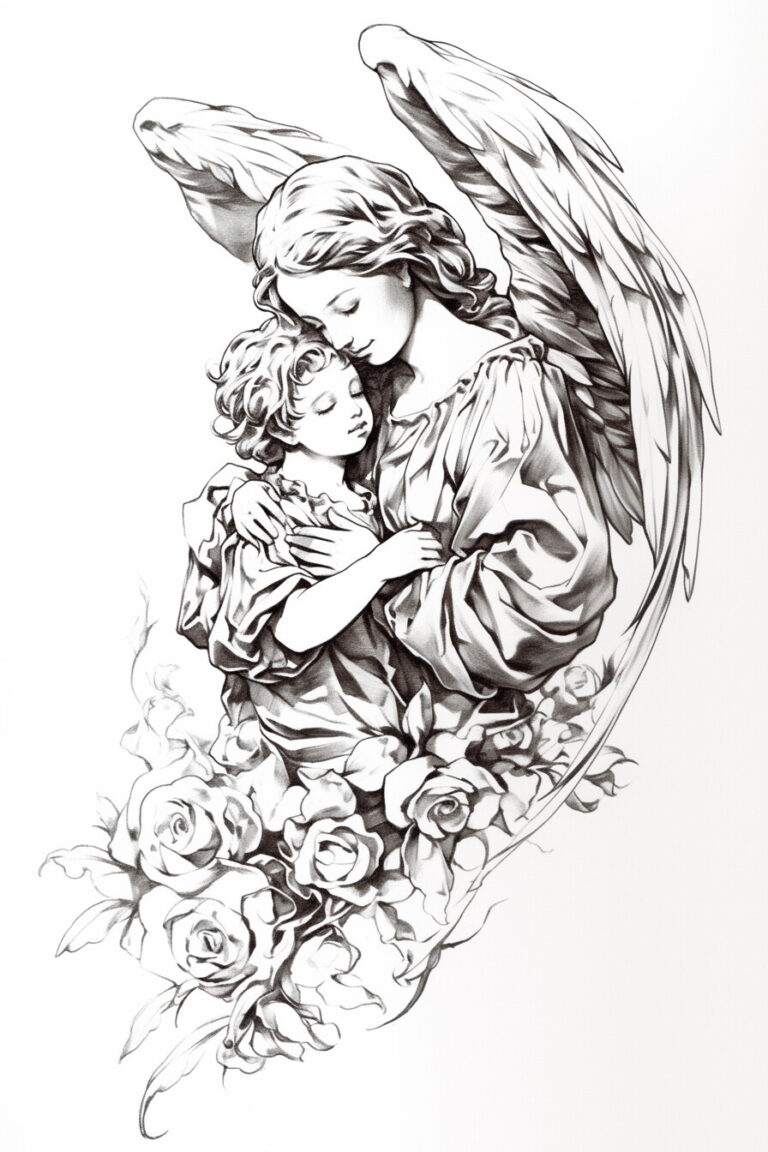 86 Unique Angel Tattoo Stencil Designs For a Timeless & Divine Look ...