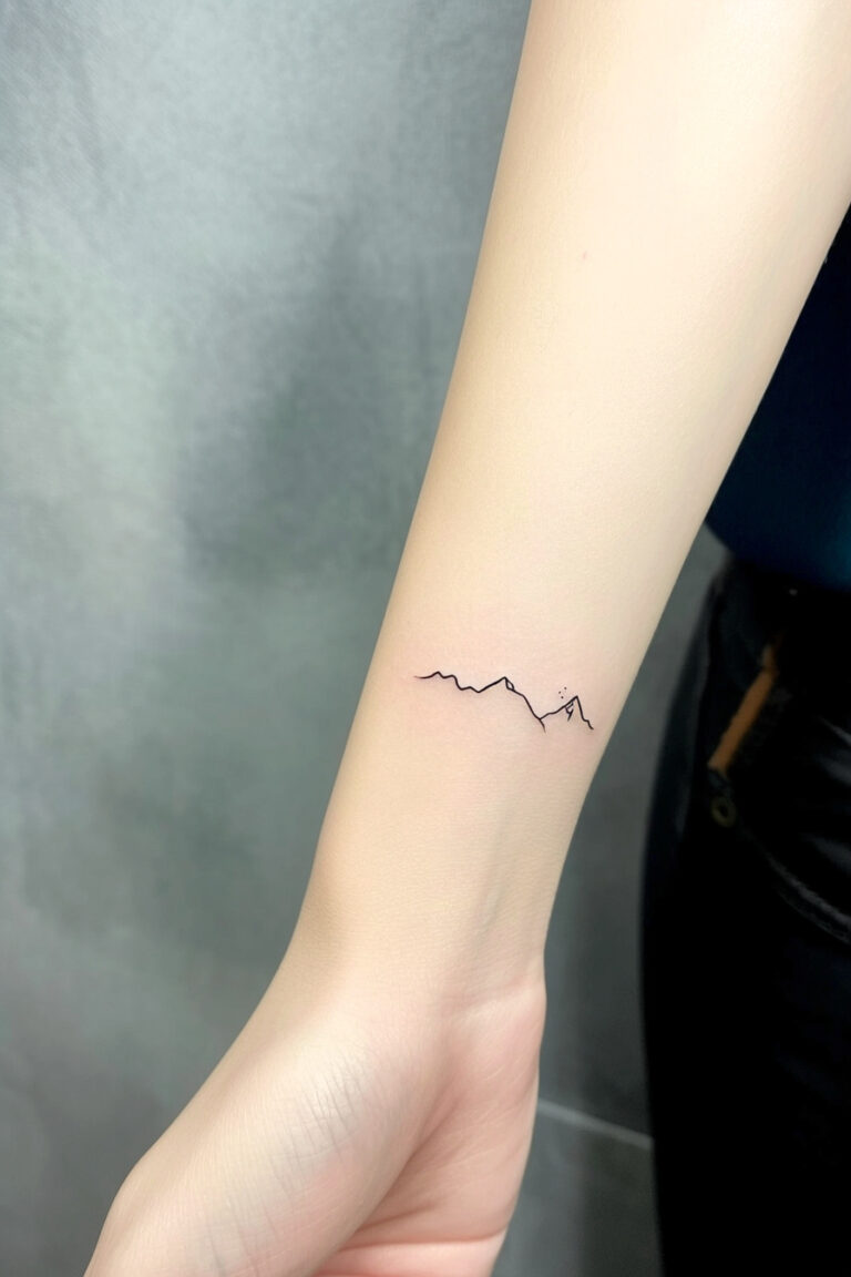 77 Chic and Simple Mountain Tattoo Design Ideas for Every Minimalist ...