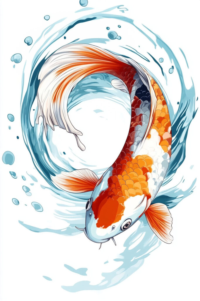 30 Creative Koi Fish Tattoo Stencil Designs for Your Next Ink – Refined ...