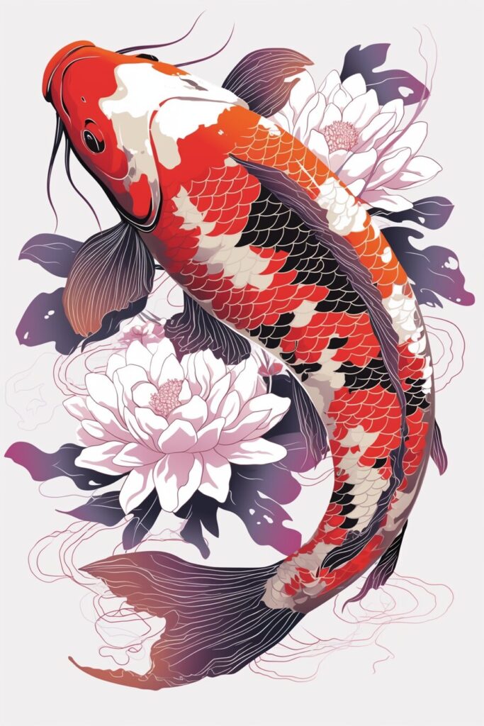 30 Creative Koi Fish Tattoo Stencil Designs for Your Next Ink – Refined ...