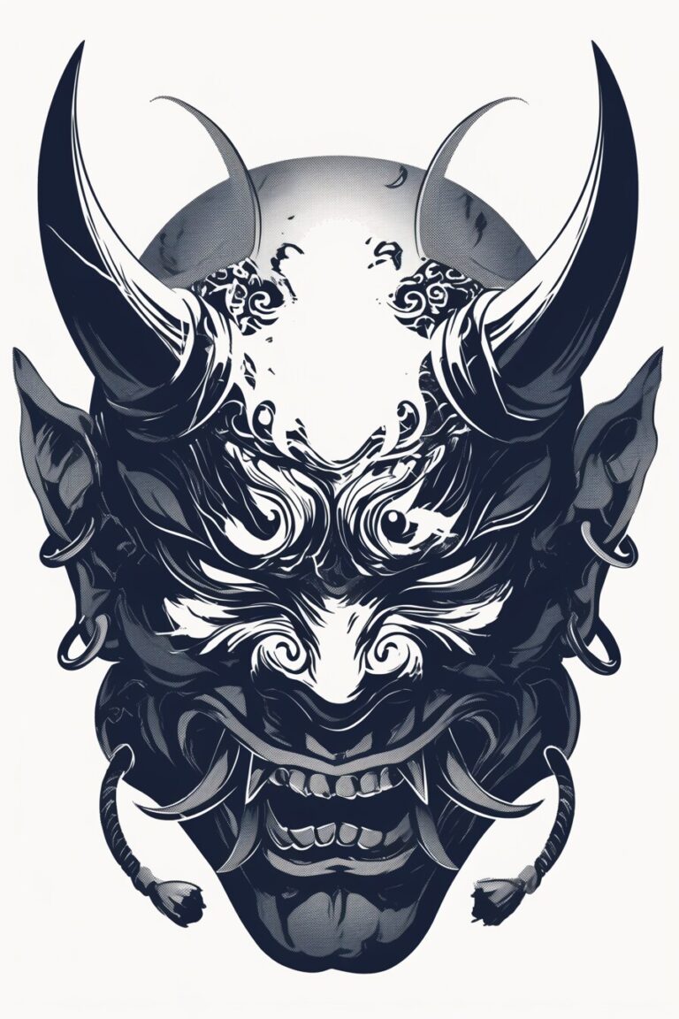 50 Oni Mask Tattoo Design Ideas That Channel Ancient Japanese Spirits ...