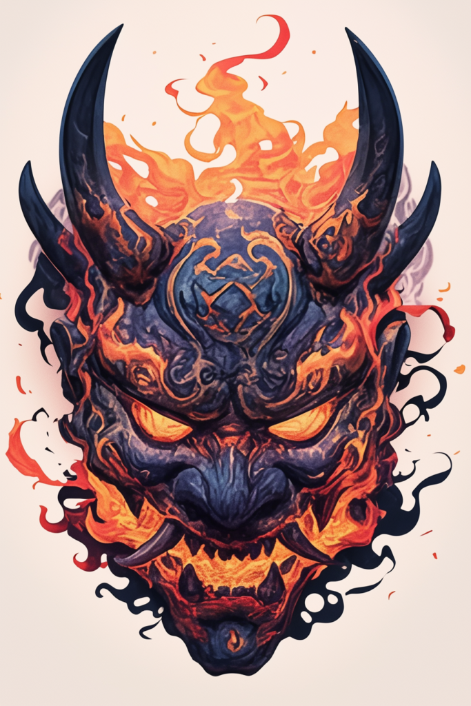50 Oni Mask Tattoo Design Ideas That Channel Ancient Japanese Spirits ...