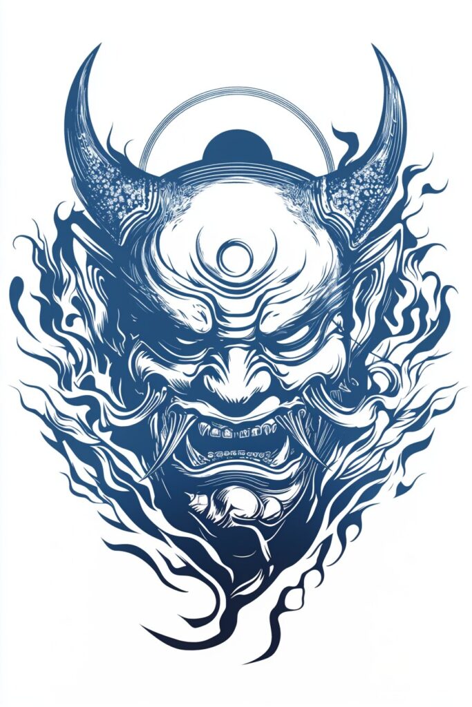 50 Oni Mask Tattoo Design Ideas That Channel Ancient Japanese Spirits ...